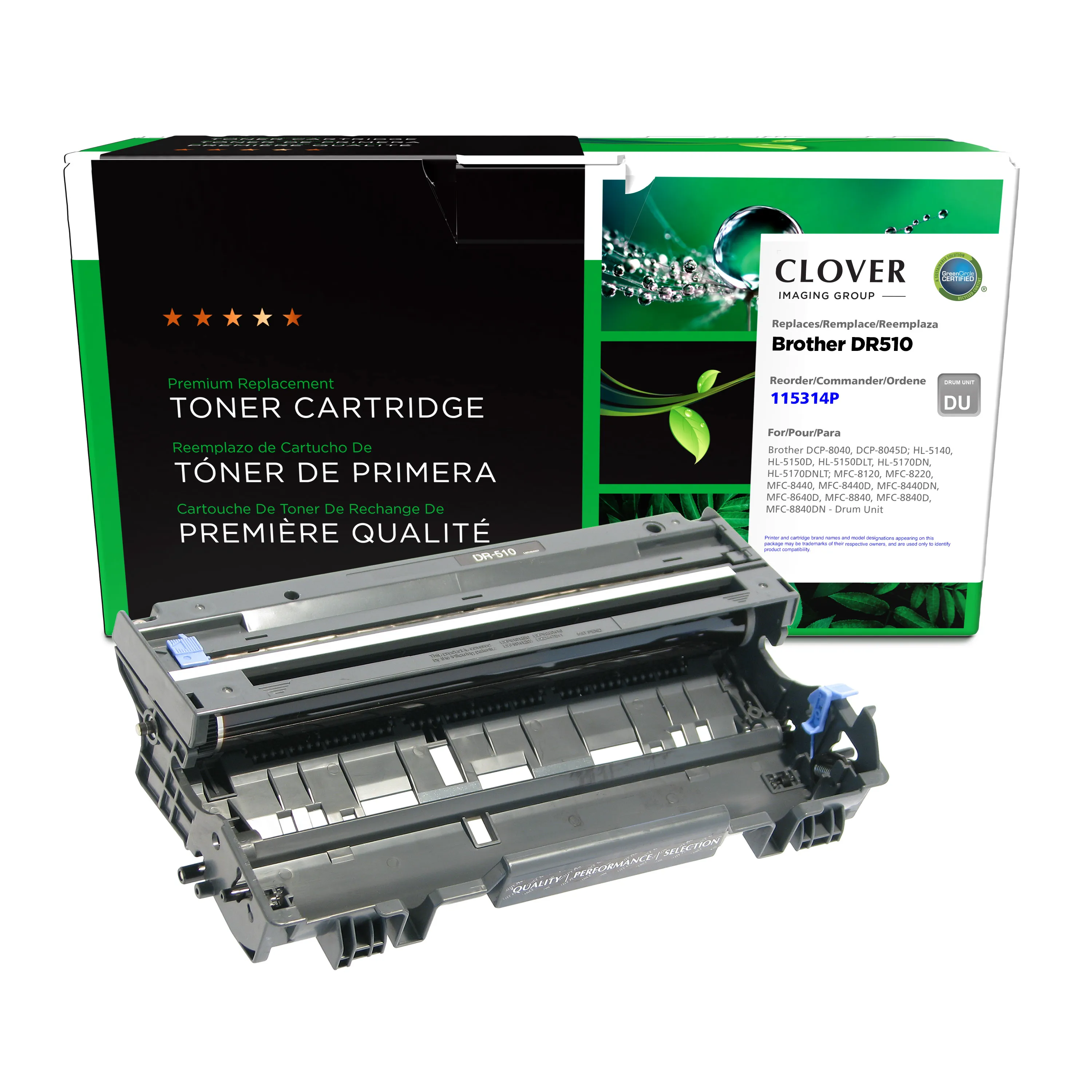 Brother DR510 Remanufactured Black Laser Cartridge | Clover Imaging USA