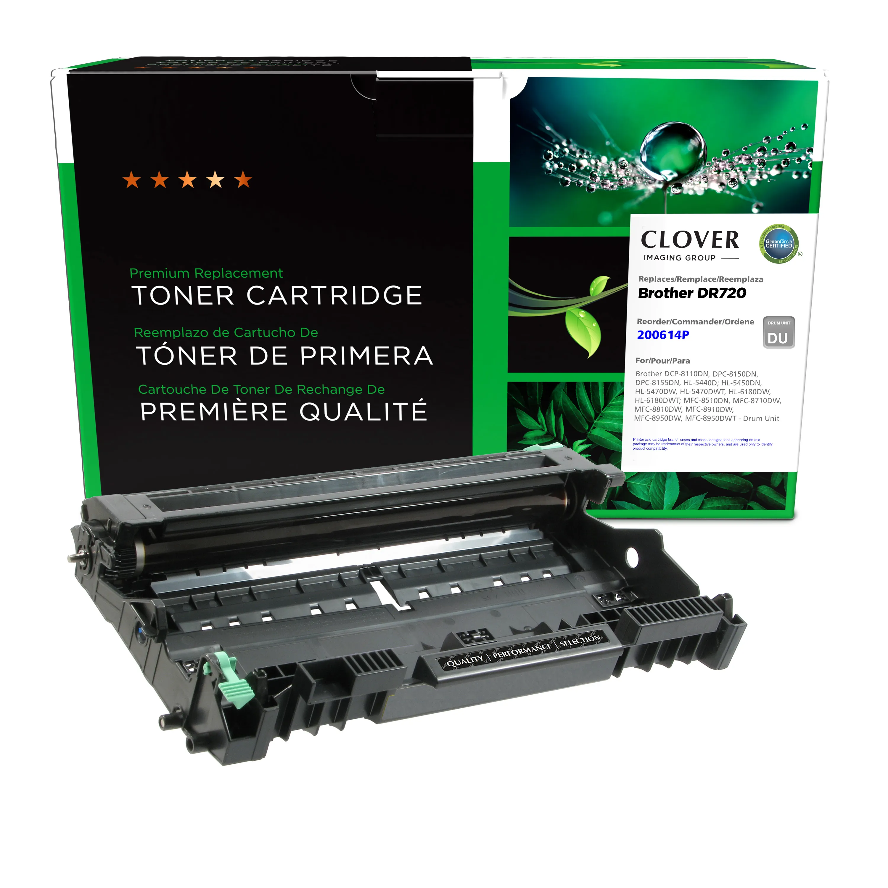 Brother DR720 Remanufactured Black Laser Cartridge | Clover Imaging USA
