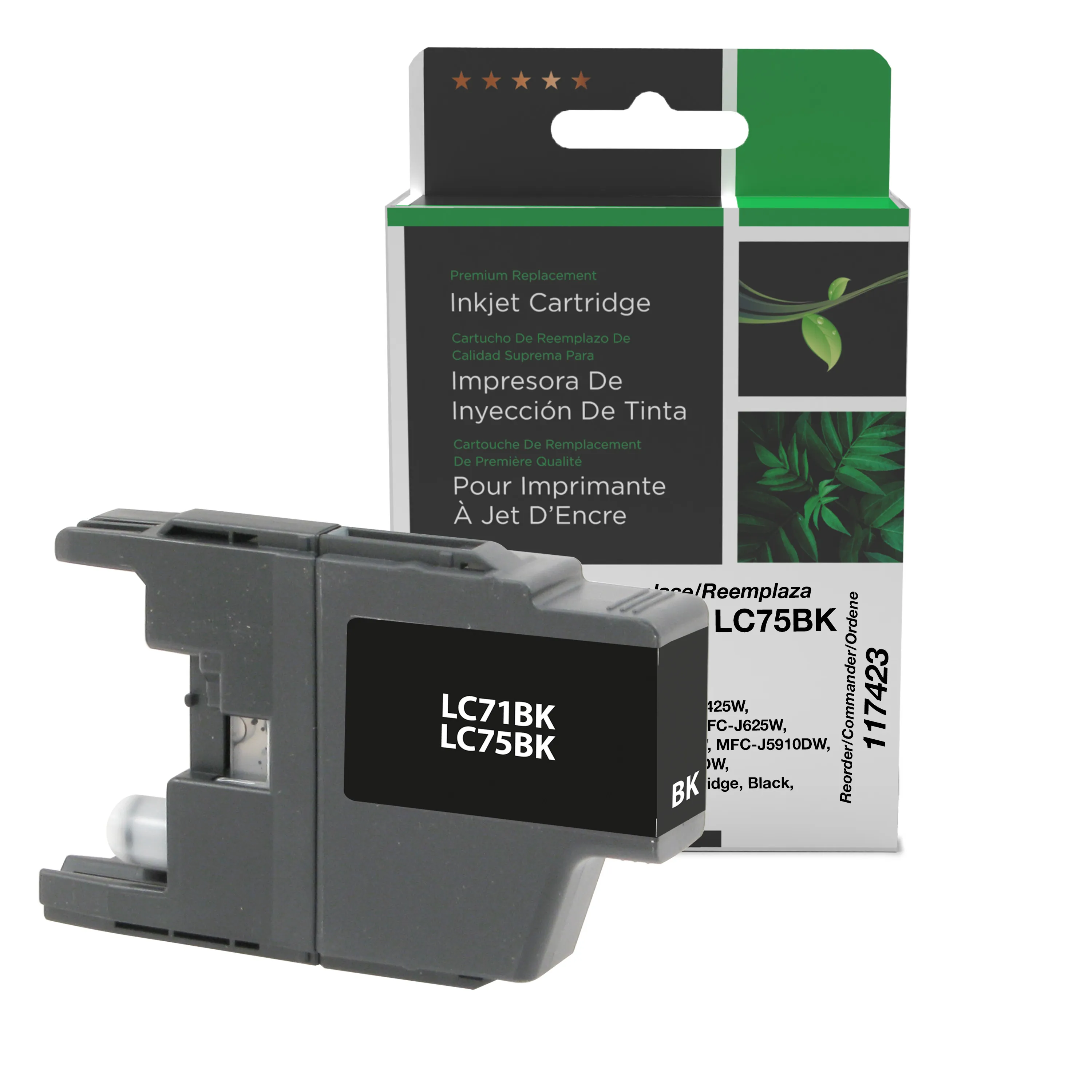Brother LC75 LC75BK Remanufactured Black Ink Cartridge | Clover Imaging USA