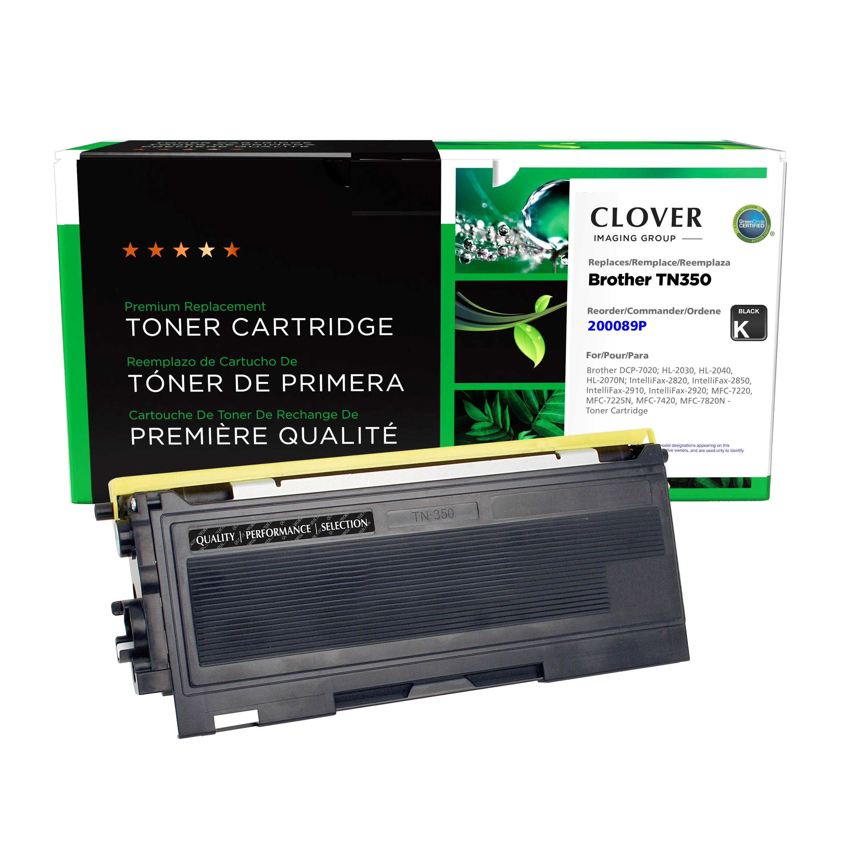 Brother TN350 Remanufactured Black Laser Cartridge | Clover Imaging USA