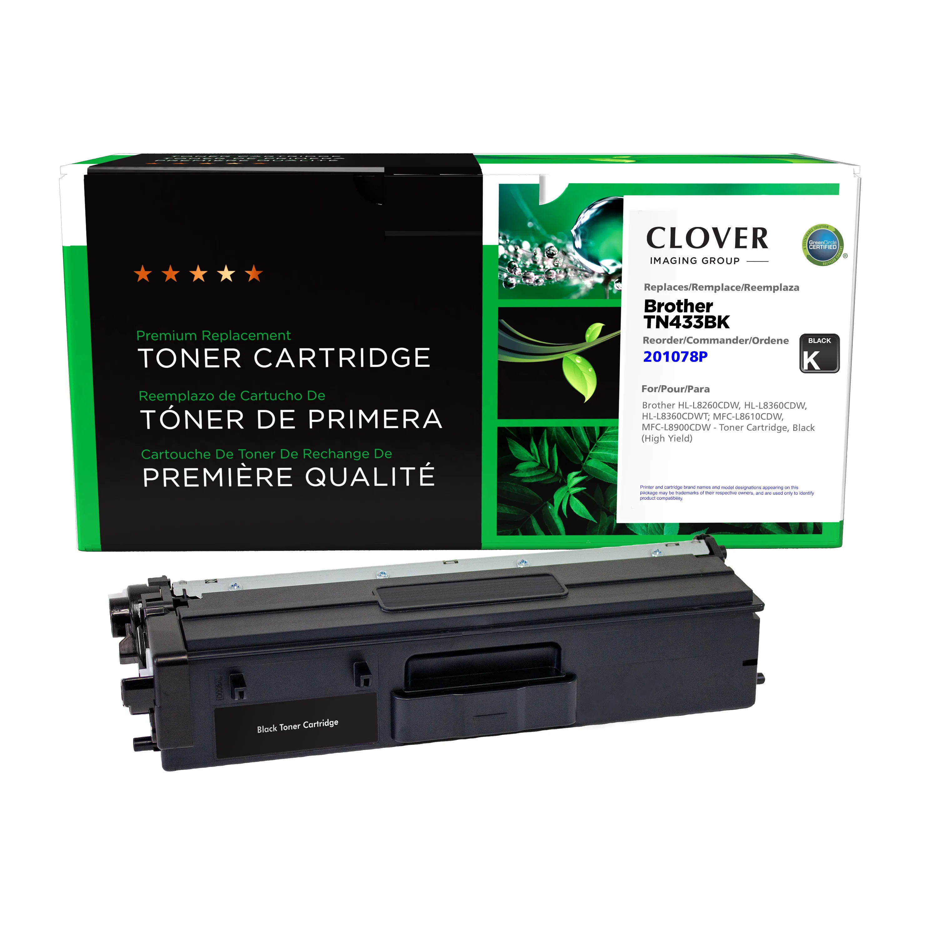 Brother TN433BK Remanufactured Black Color Laser Cartridge | Clover ...