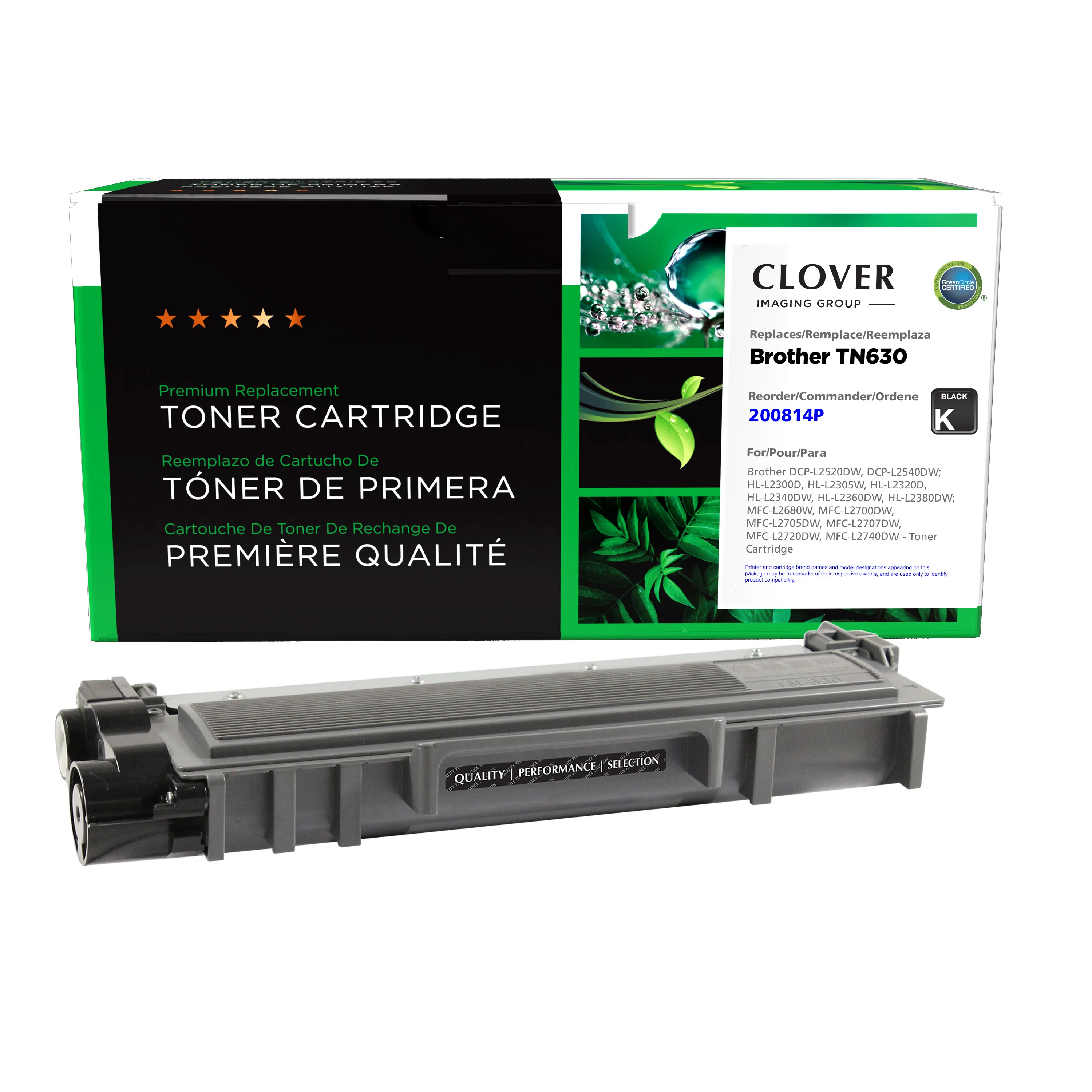 Brother TN630 Remanufactured Black Laser Cartridge | Clover Imaging USA