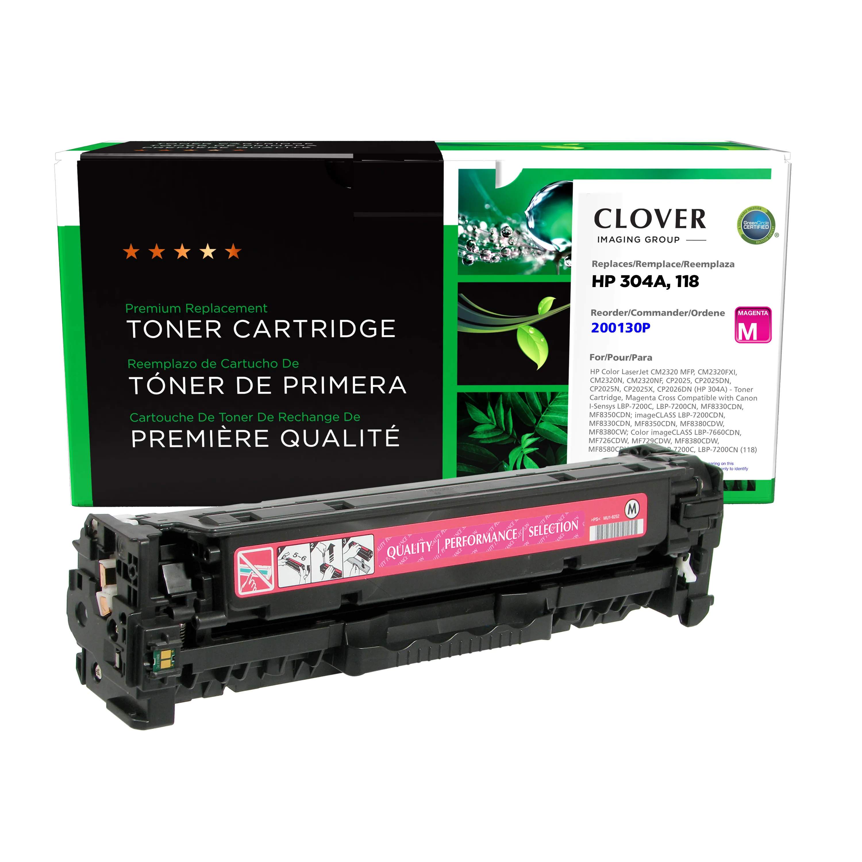 HP CC533A Remanufactured Magenta Color Laser Cartridge | Clover Imaging USA
