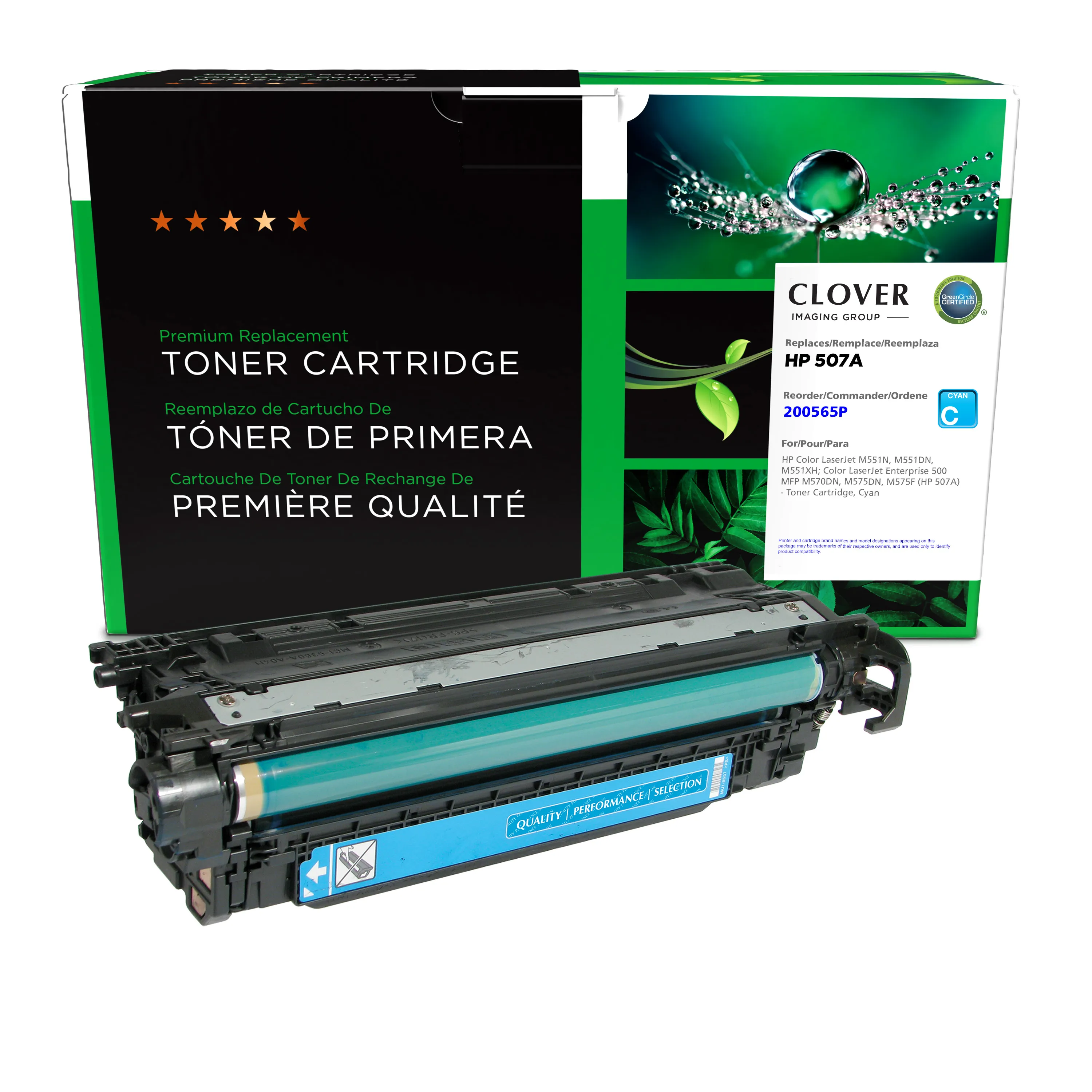 HP CE401A Remanufactured Cyan Color Laser Cartridge | Clover Imaging USA