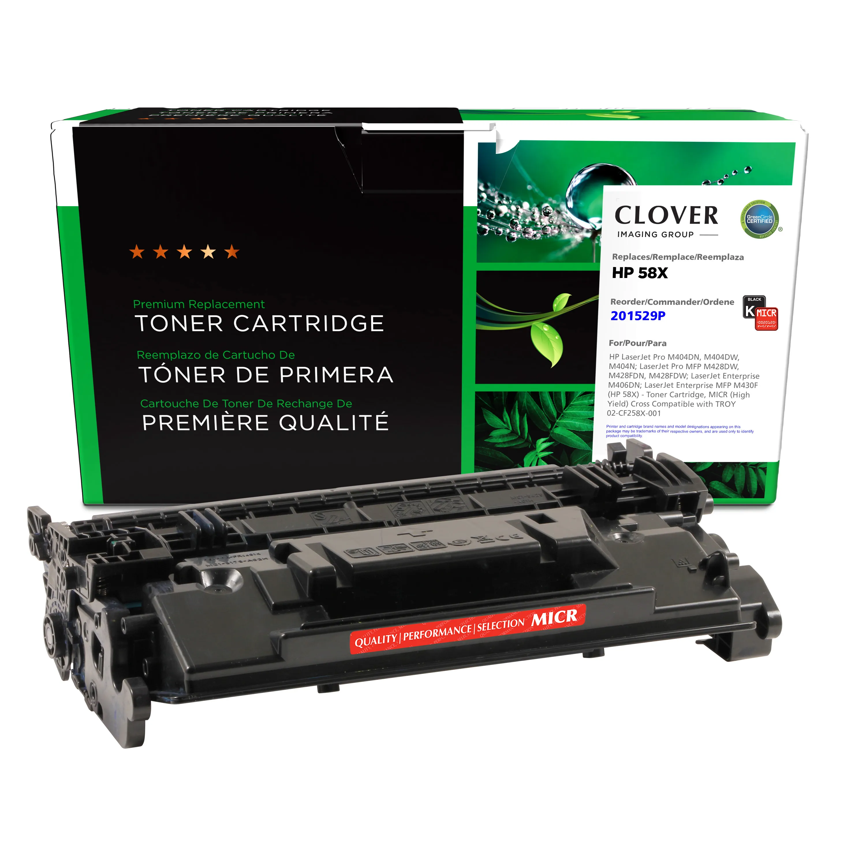 HP CF258X(M) Remanufactured Black MICR | Clover Imaging Group USA