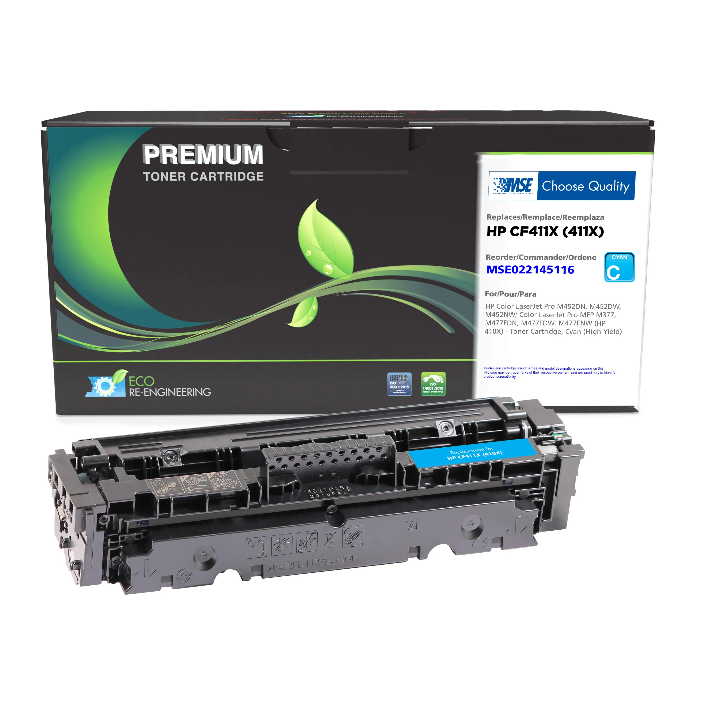 HP CF411X Remanufactured Cyan Color Laser Cartridge | Clover Imaging USA