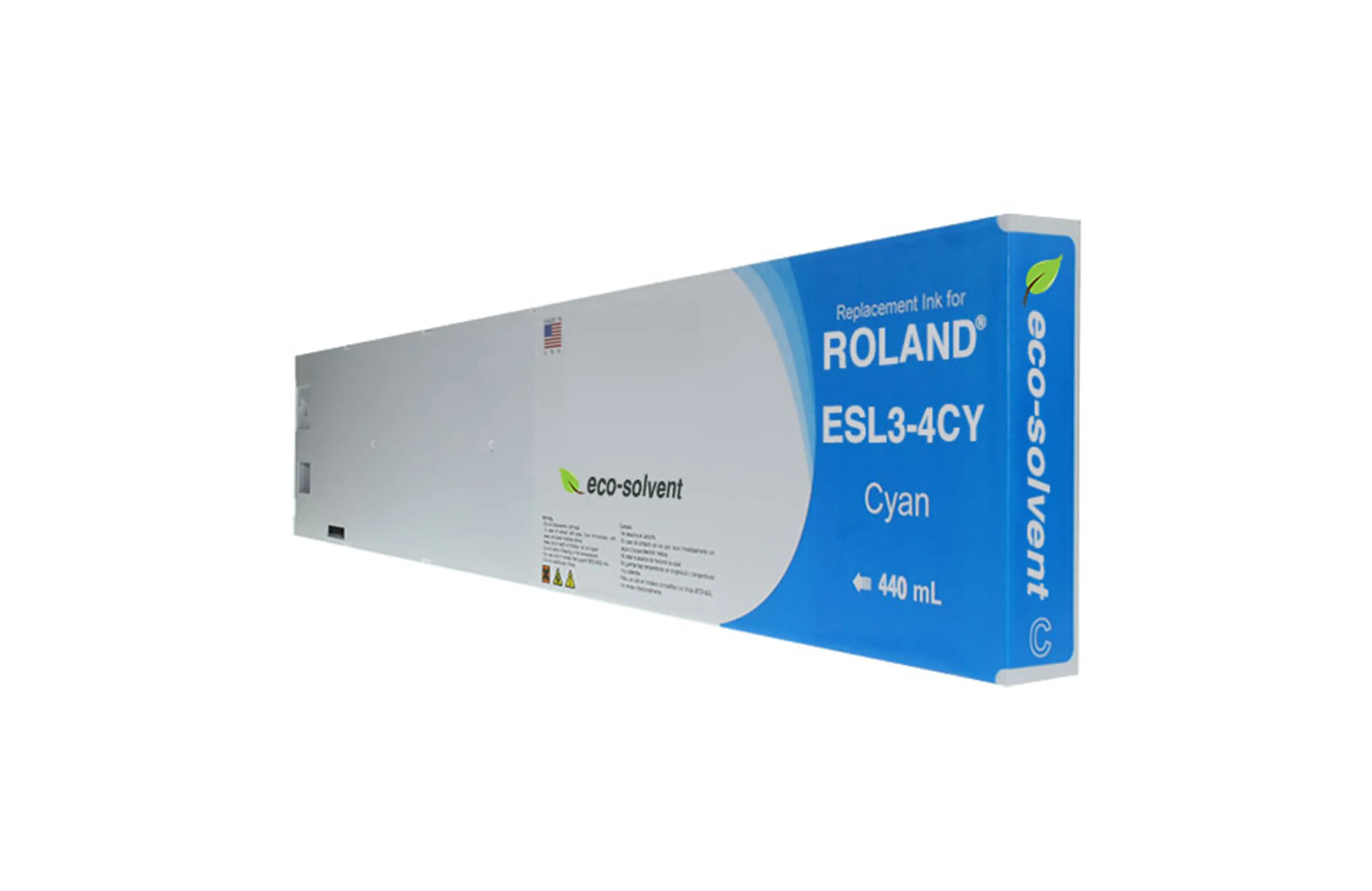 ROLAND ESL3-4CN Non-OEM New Cyan Wide Format Ink Cartridge | Clover Imaging Group USA