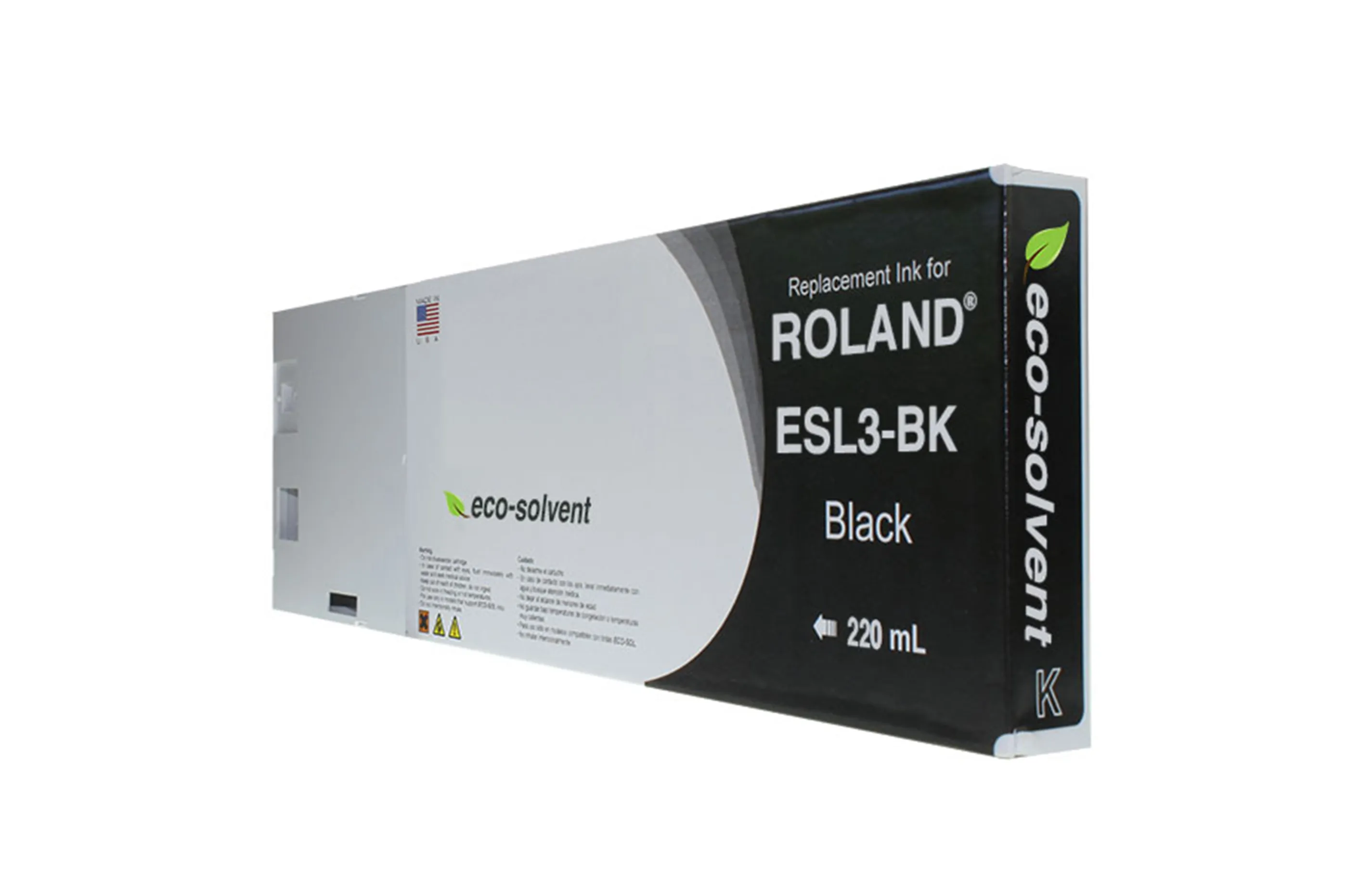 ROLAND ESL3-2BK Non-OEM New Black Wide Format Ink Cartridge | Clover Imaging Group USA