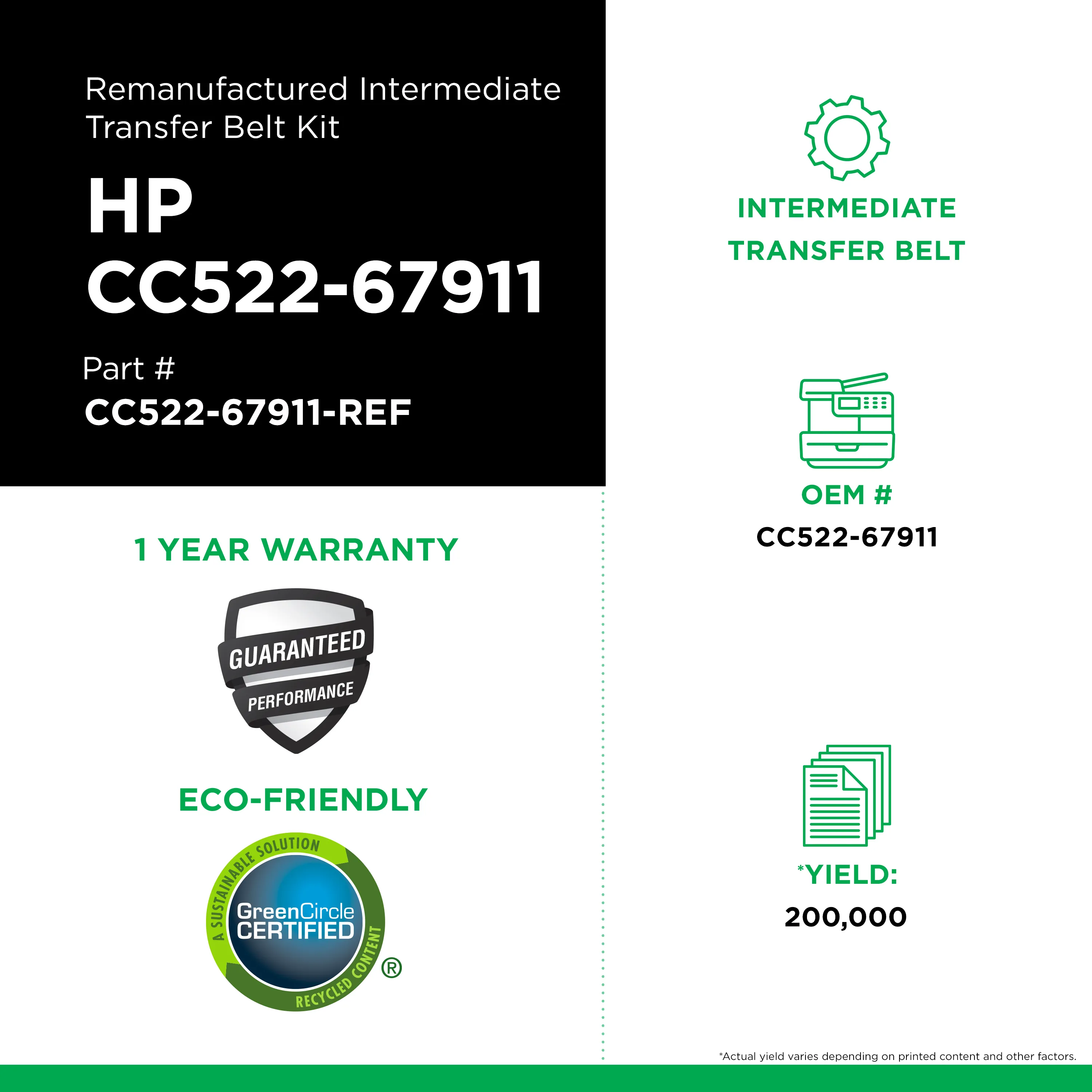 HP CC522-67911 Remanufactured Part | Clover Imaging USA