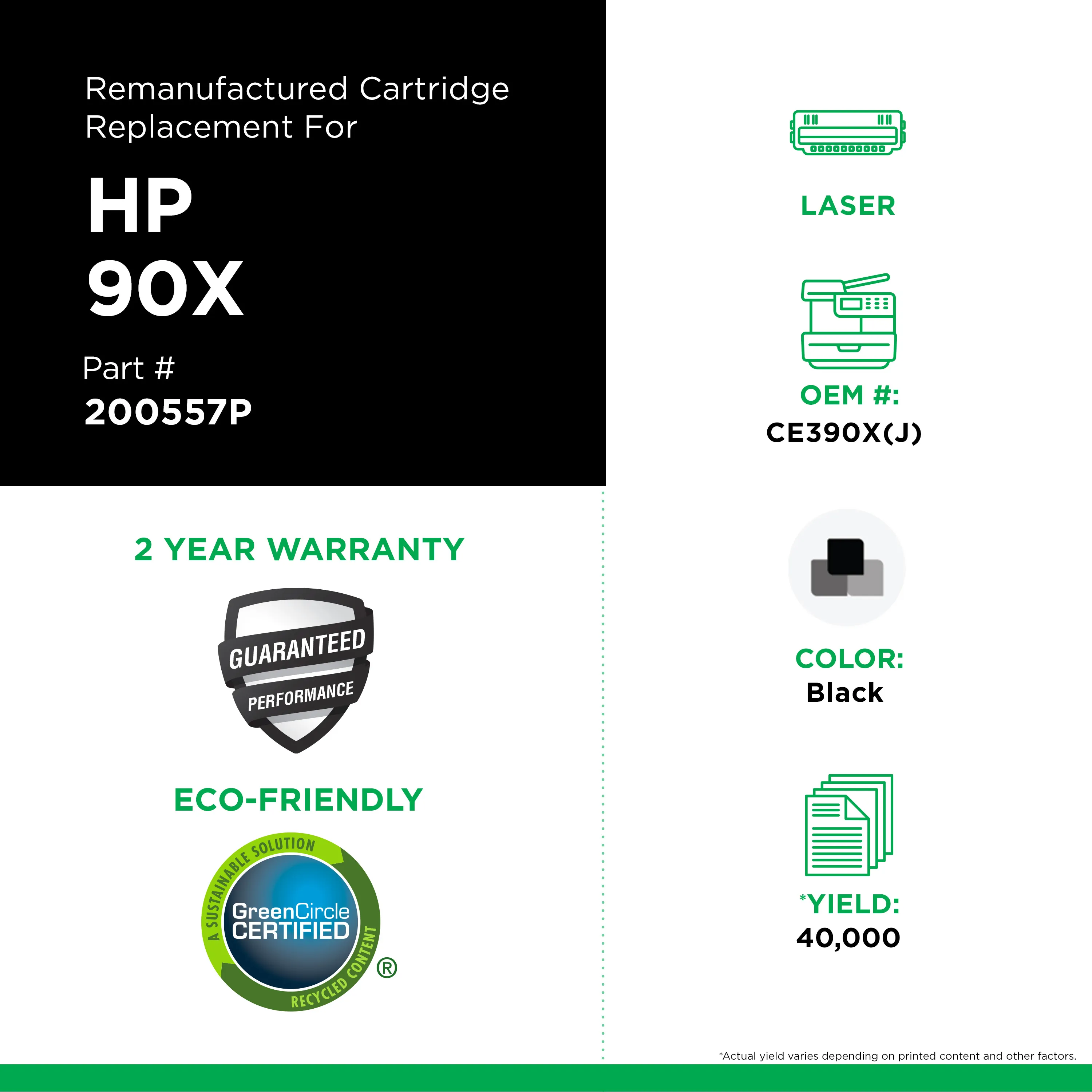 HP CE390X(J) Remanufactured Black Laser Cartridge | Clover Imaging USA