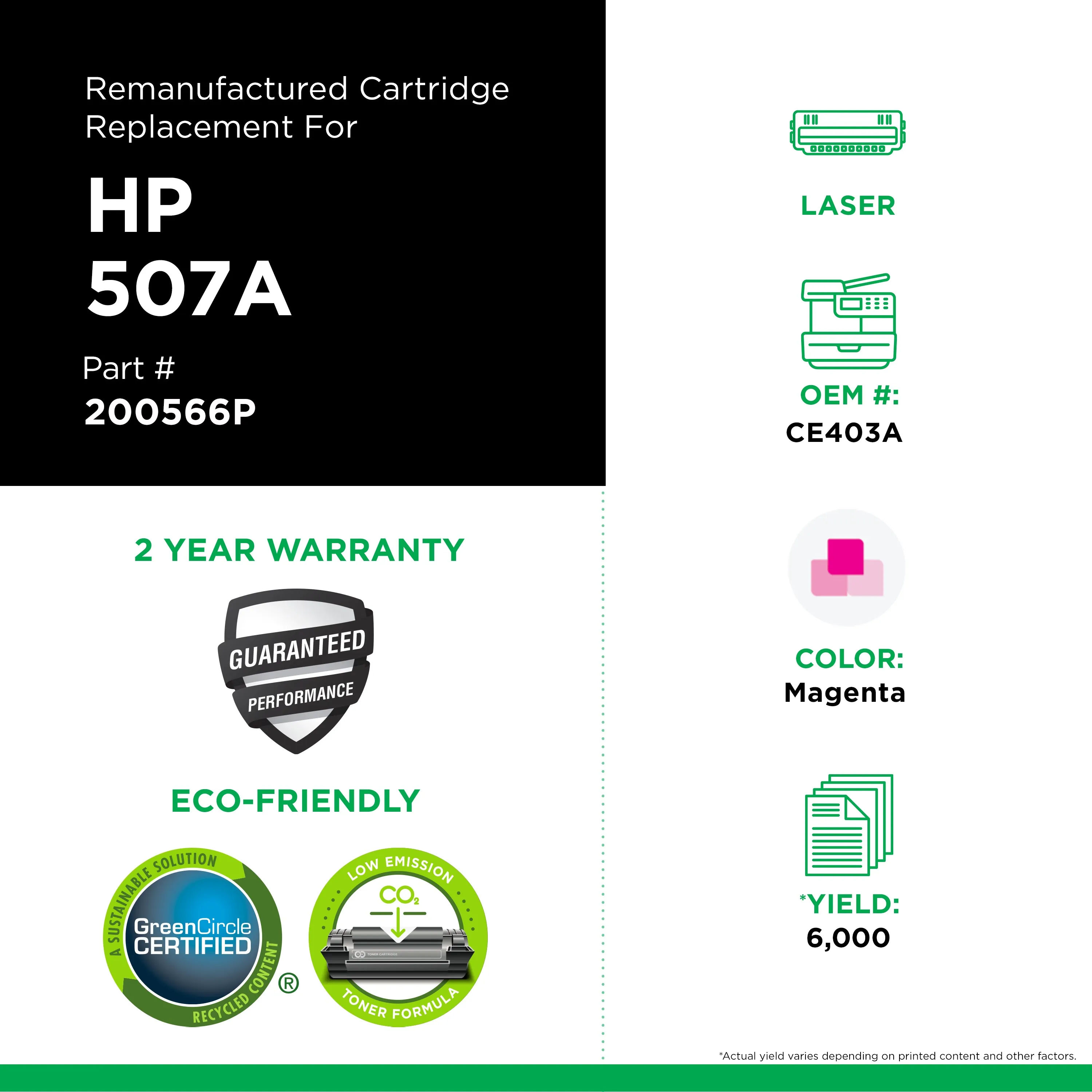 HP CE403A Remanufactured Magenta Color Laser Cartridge | Clover Imaging USA