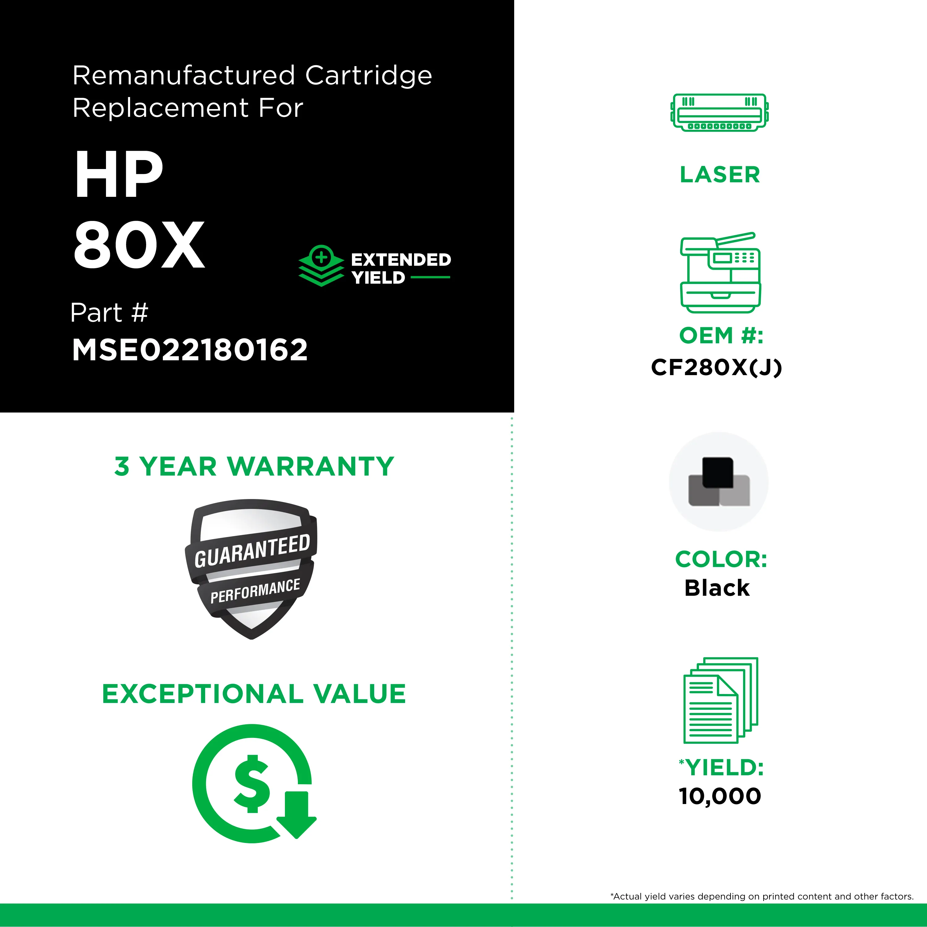 HP CF280X(J) Remanufactured Black Laser Cartridge | Clover Imaging USA
