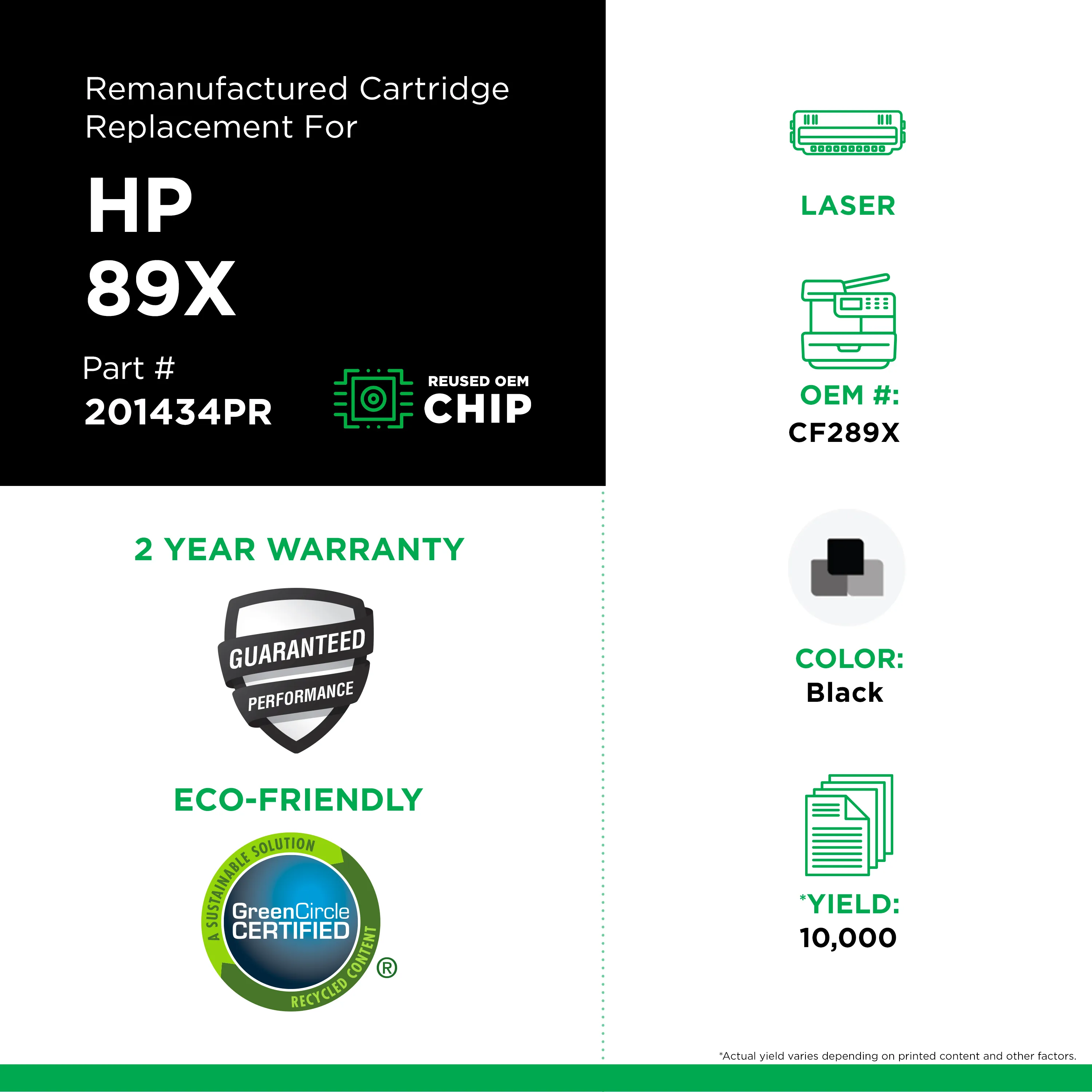HP CF289X Remanufactured Black Laser Cartridge | Clover Imaging USA