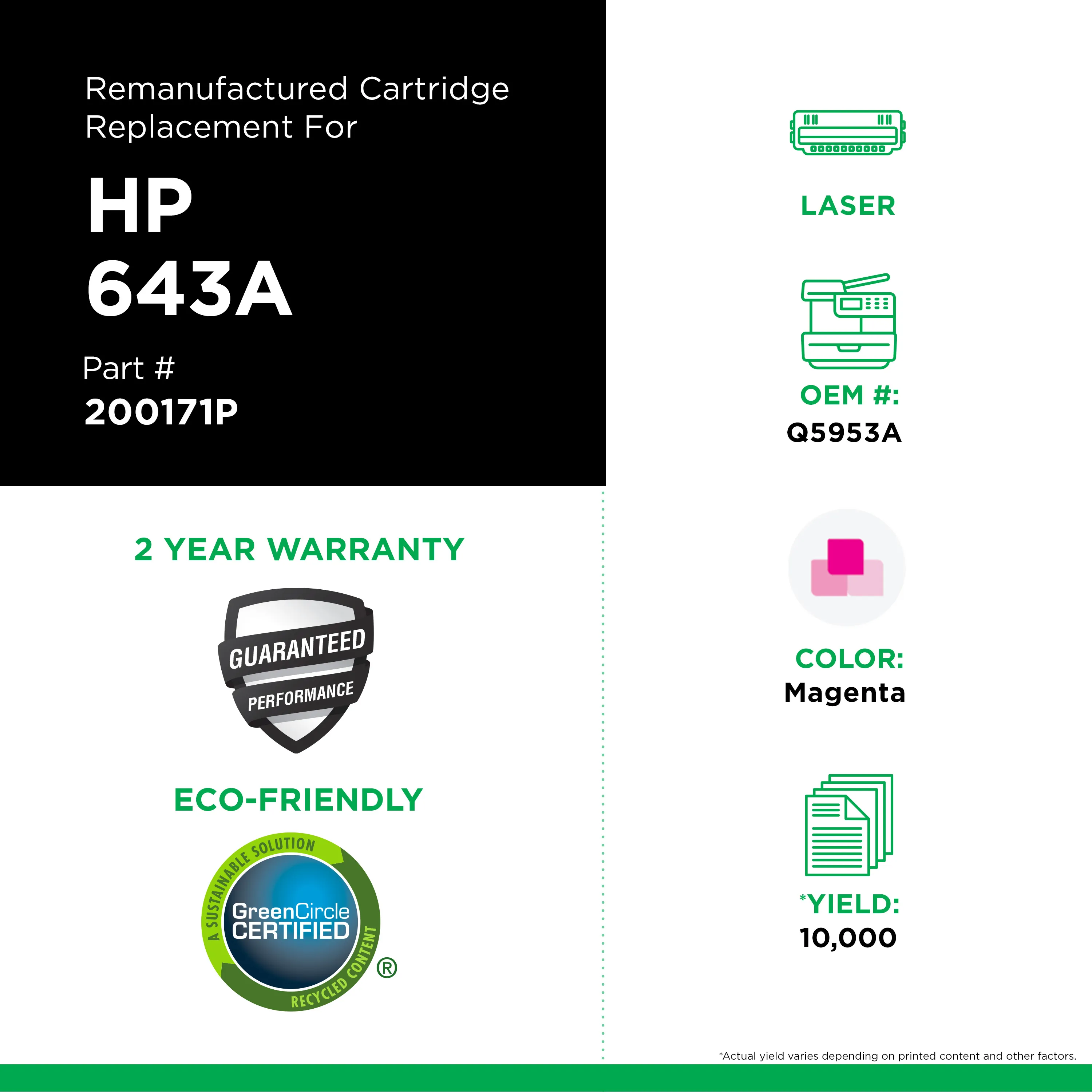 HP Q5953A Remanufactured Magenta Color Laser Cartridge | Clover Imaging USA