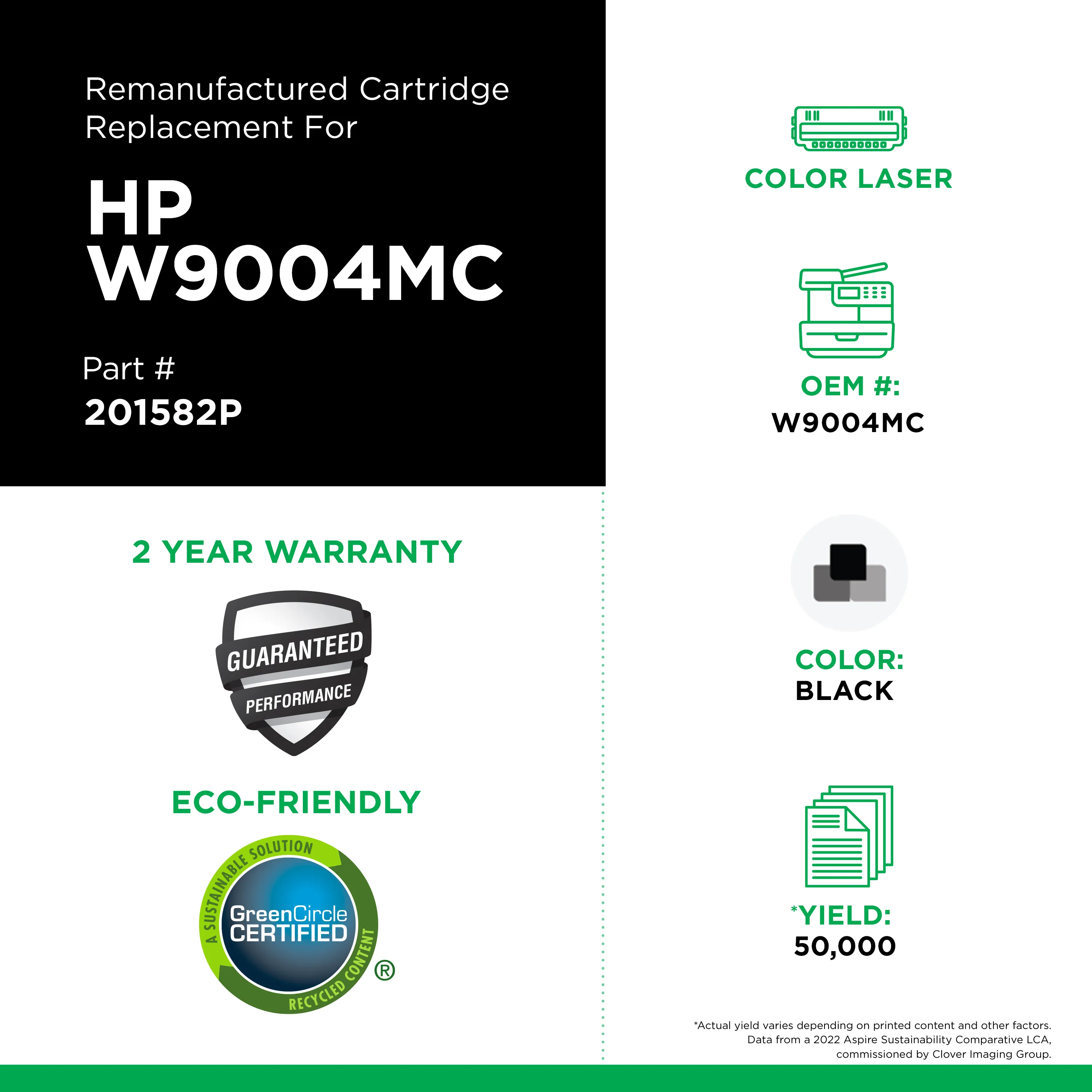 HP W9004MC Remanufactured Black Laser Cartridge | Clover Imaging USA