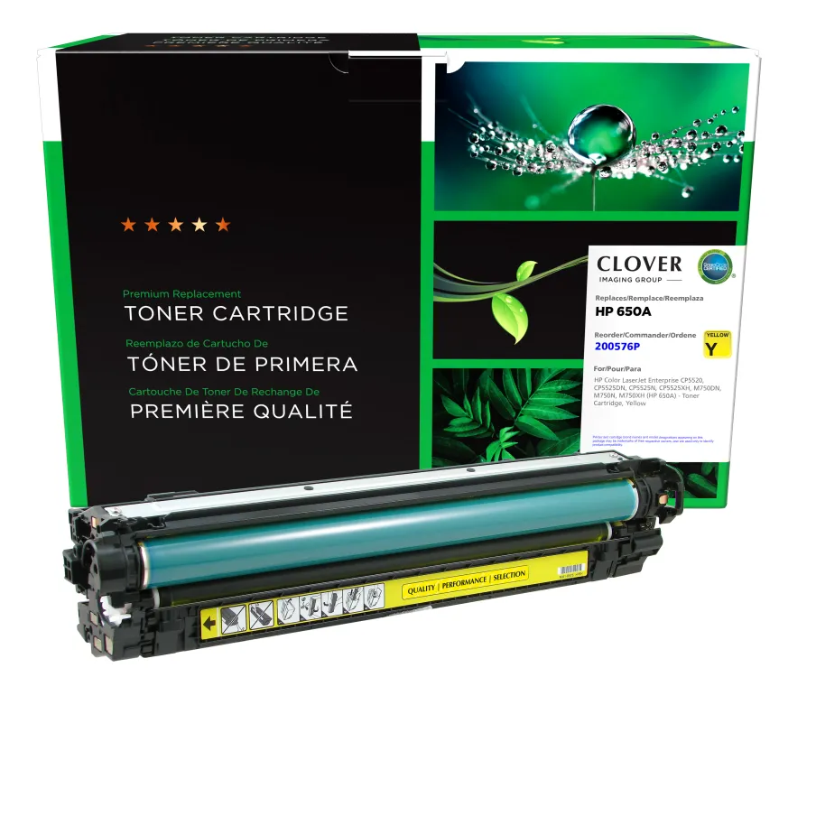 HP CE272A Remanufactured Yellow Color Laser Cartridge | Clover Imaging USA
