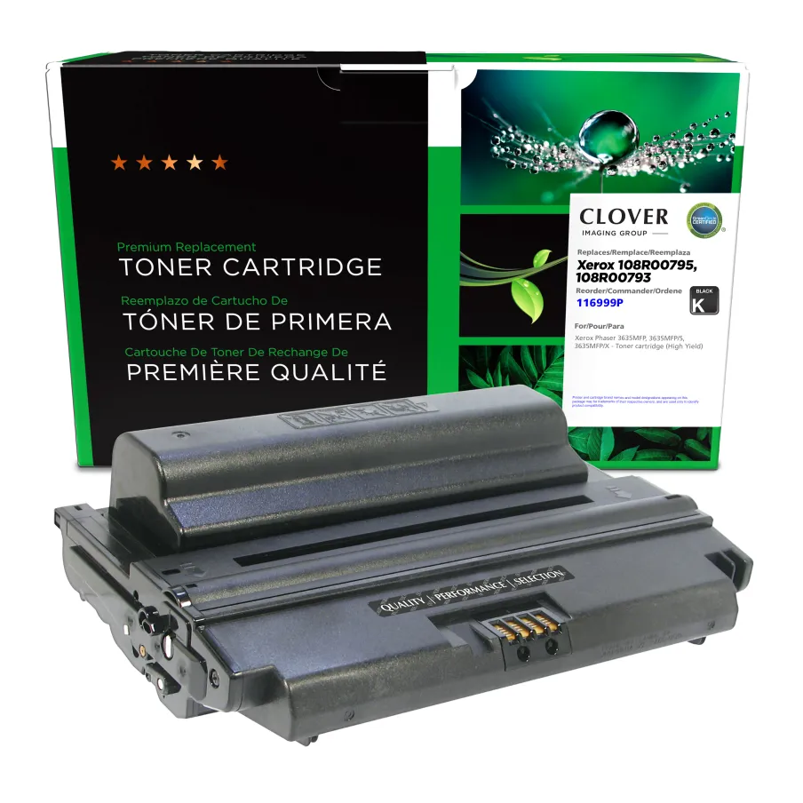 Xerox 108R00795 Remanufactured Black Laser Cartridge | Clover Imaging USA