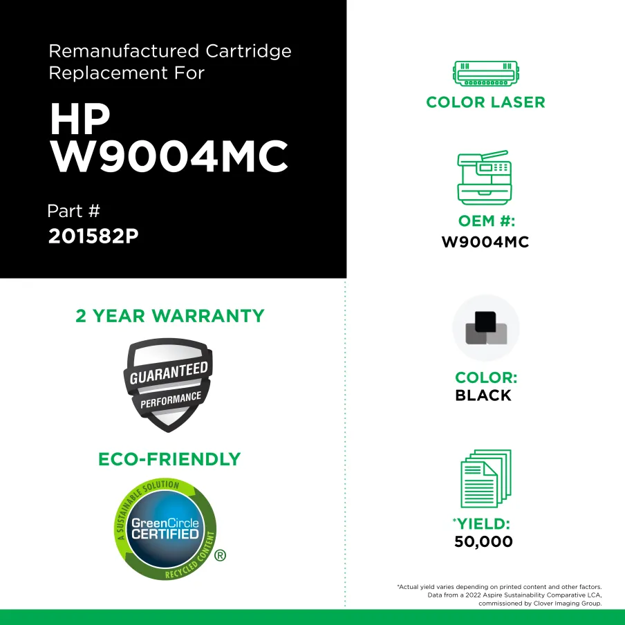 HP W9004MC Remanufactured Black Laser Cartridge | Clover Imaging USA
