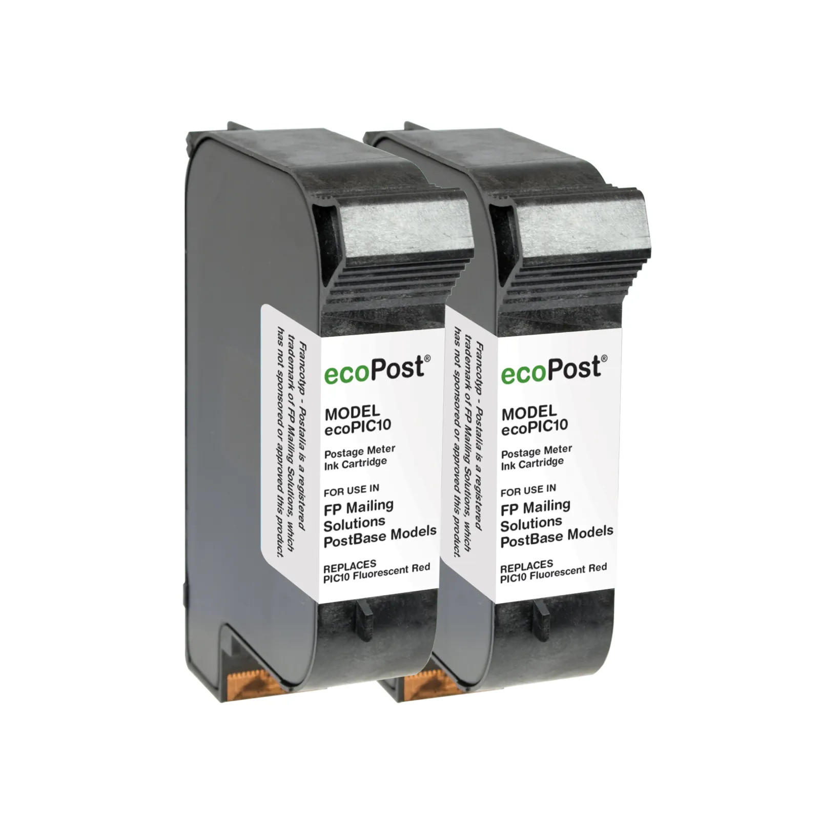 ecoPost Non-OEM New Postage Meter Fluorescent Red 2 Pack Ink Cartridge ...